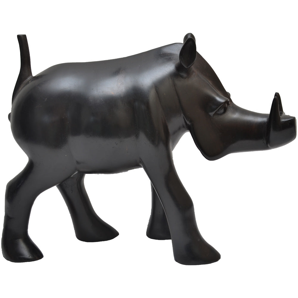 Warthog carving (Ebony wood) – Zambezi Craft